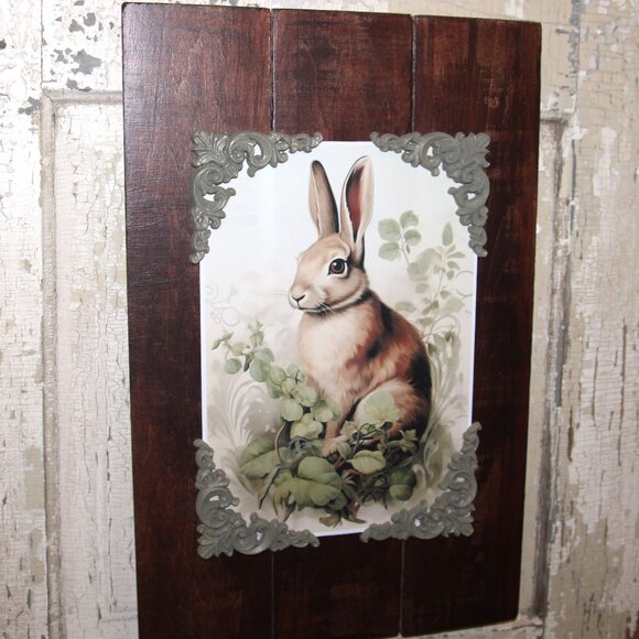 Hand Crafted | Wall Decor | New French Country Farmhouse Cottage Bunny ...